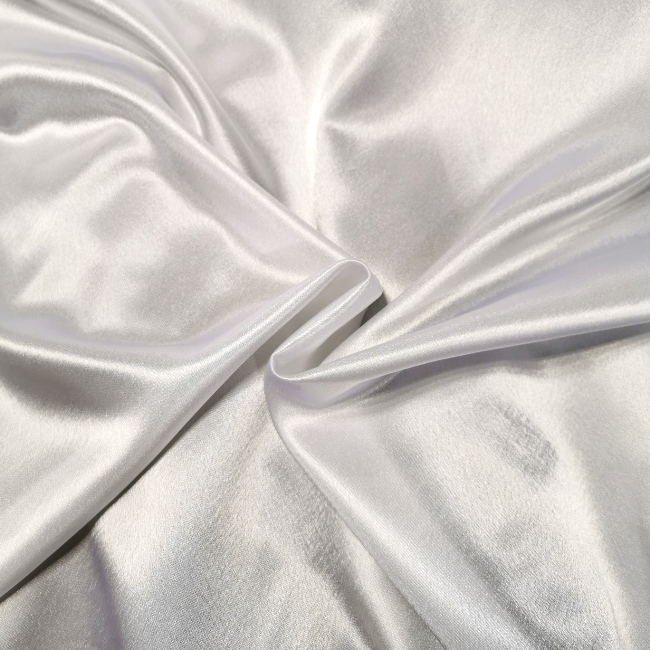 100% Polyester Crepe backed Satin White